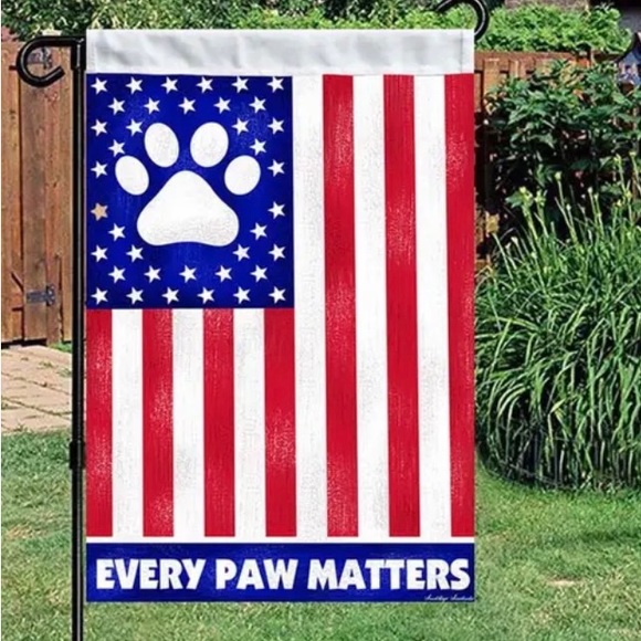 Other | Every Paw Matters American Flag Paw Print Garden Flag | Poshmark